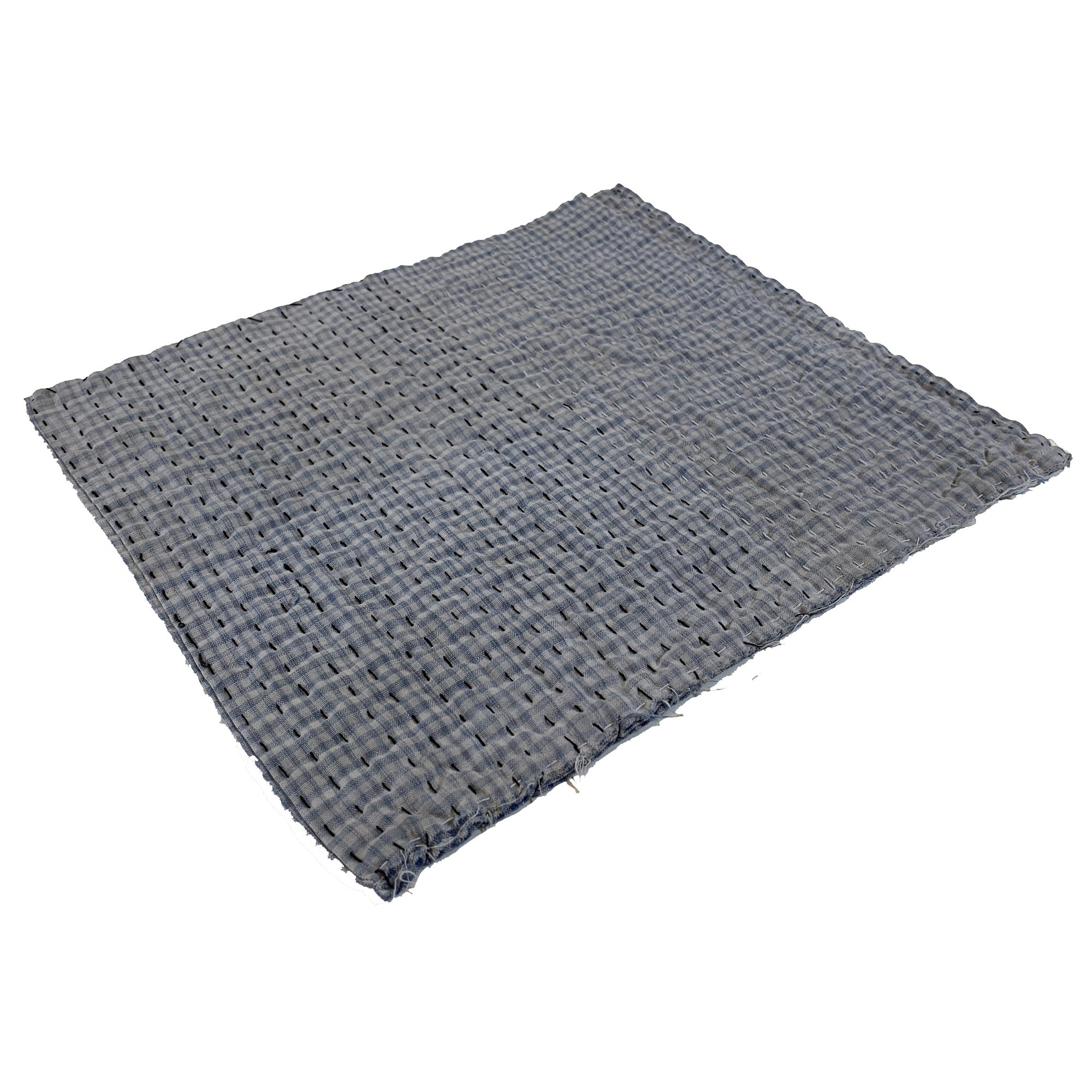 Light blue and cream gingham cotton zokin | BORO BORO