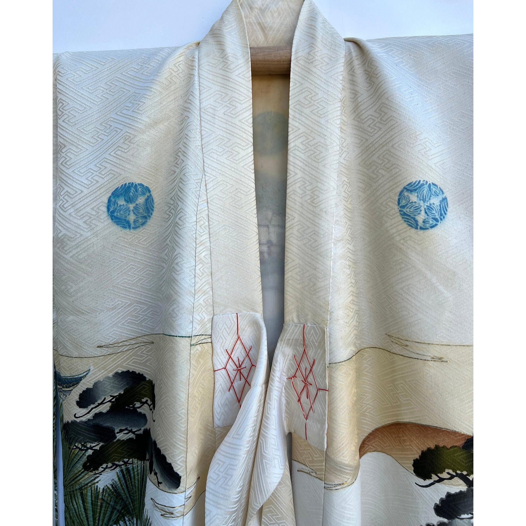 2pc boys formal kimono and juban set with crane and pine motifs | BORO BORO