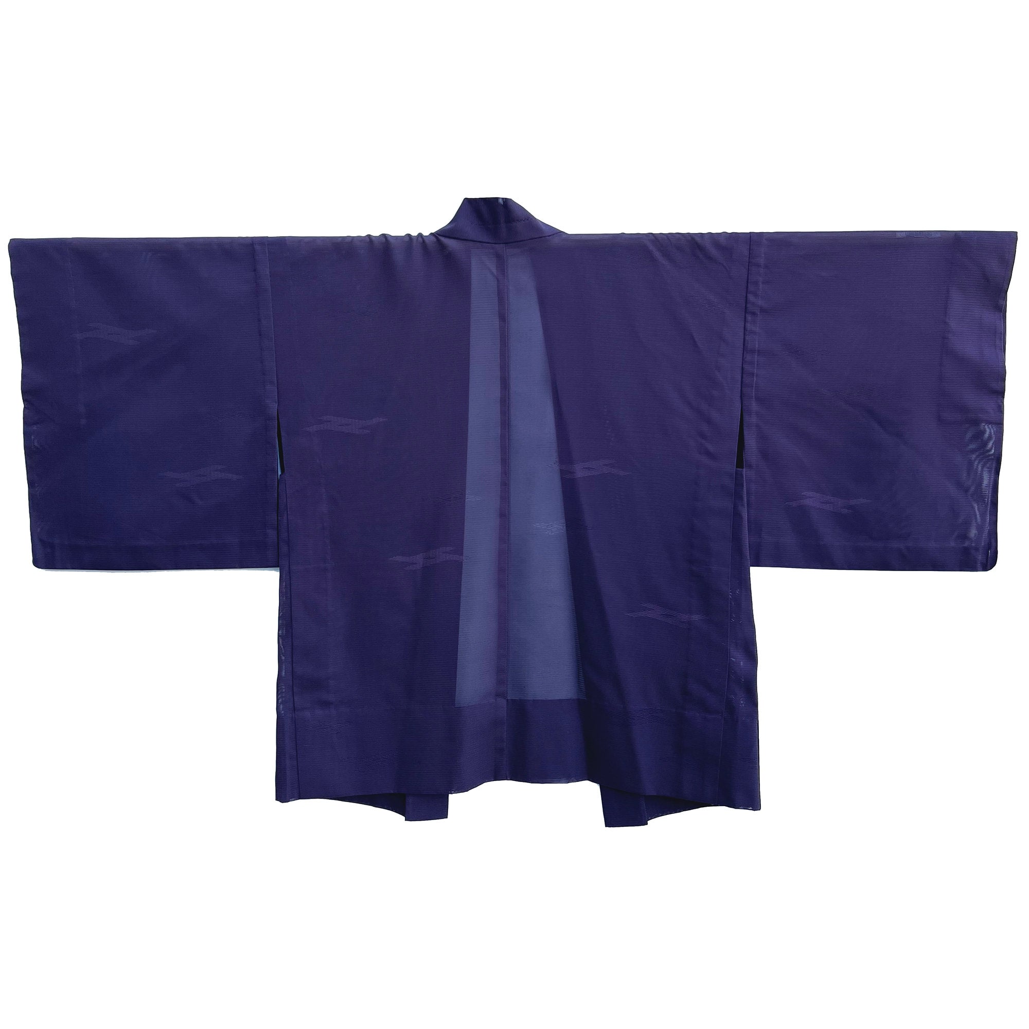Deep purple sheer summer haori with igeta pattern | BORO BORO